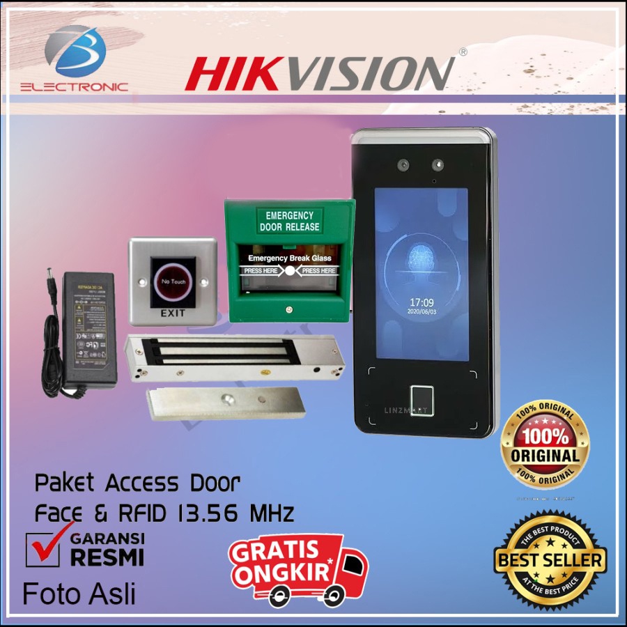 Jual Paket Access Door Hikvision DS-K1T341CMW Face RFID Access Control | Shopee Indonesia