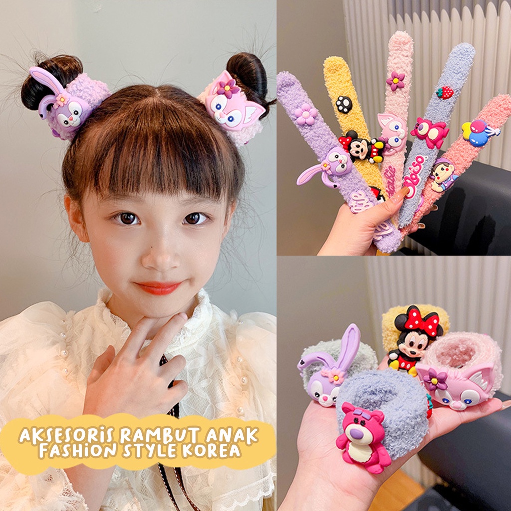 Jual Ikat Rambut Korea Anak Perempuan Model Gelang Motif Kartun ...