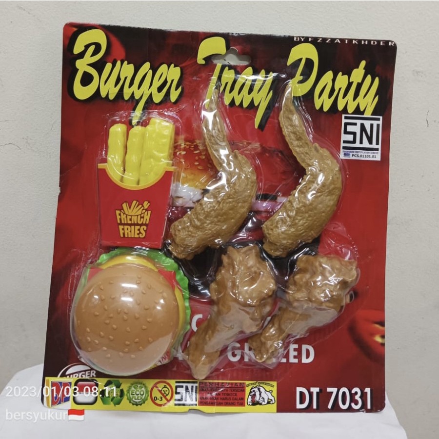 Jual Mainan anak burger tray party (ayam goreng,hamburger,kentang ...