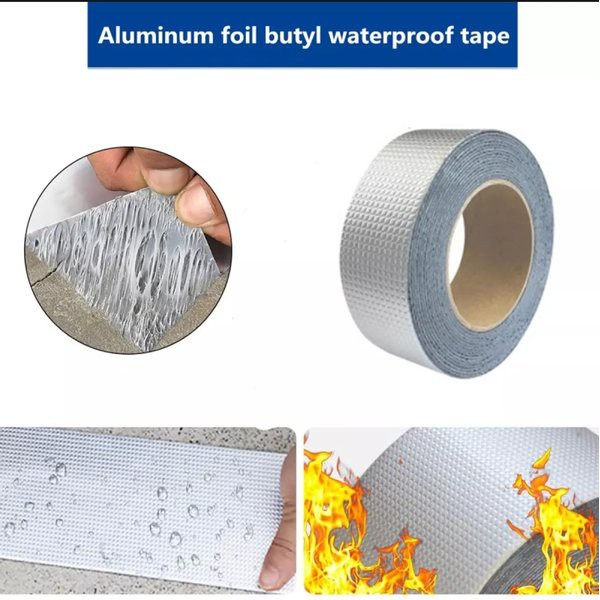 Jual Lakban Anti Air Anti Bocor / Aluminum Foil Tape Butyl Super Waterproof Silicone / Lem ...