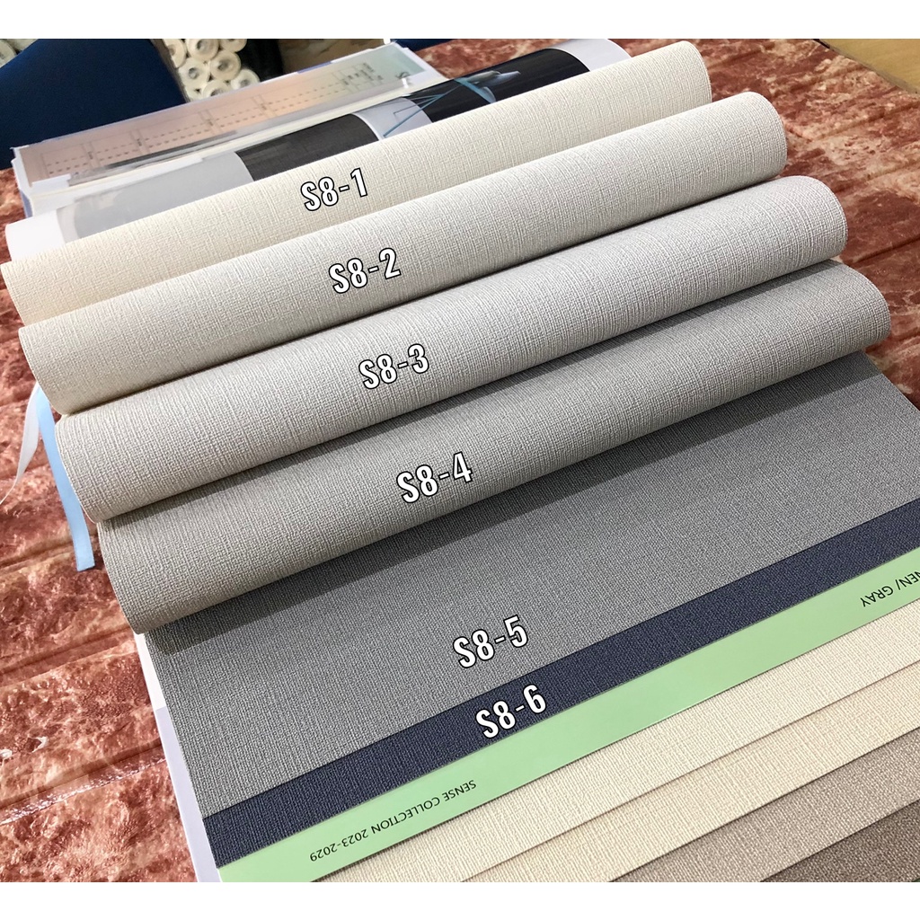 Jual WALLPAPER DINDING POLOS PUTIH ABU CREAM SERAT KAIN SIMPLE MEWAH ...