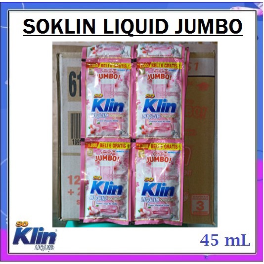 Jual 1 DUS DETERGEN CAIR SOKLIN LIQUID JUMBO 120 + 20 SACHET SOFTERGENT ...