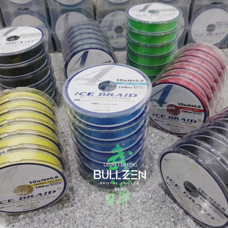 Jual PE BULLZEN X4 CONNECTION ICE BRAID 100M - 600M (PE 0,8 = 10 LB Sampai PE 4 = 50 LB ...