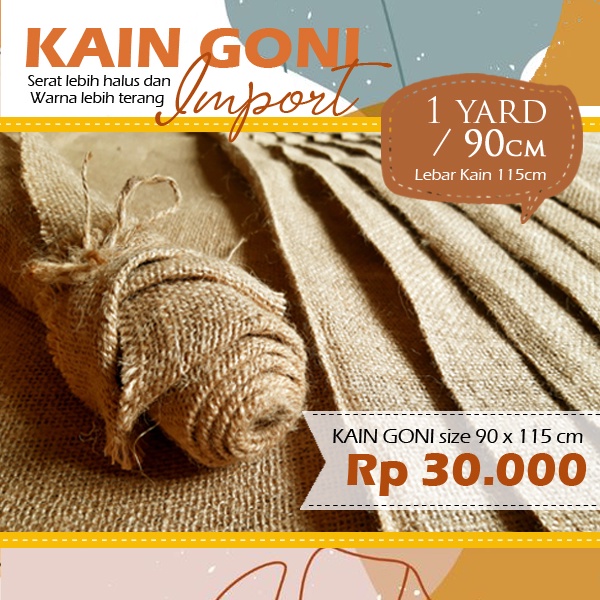 Jual Kain Goni Import P 90 cm x L 115 cm / satuan yard / Kain Burlap ...