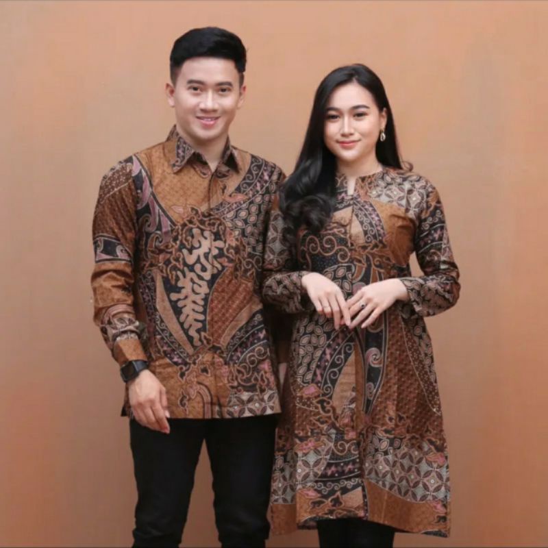 Jual Batik Tunik Couple Modern Set Pakaian Couple Kemeja Batik Pria Baju Batik Couple Batik ...