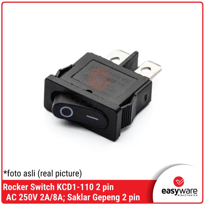 Jual Rocker Switch SPST KCD110 2 pin Saklar Gepeng 2pin Switch On Off ...