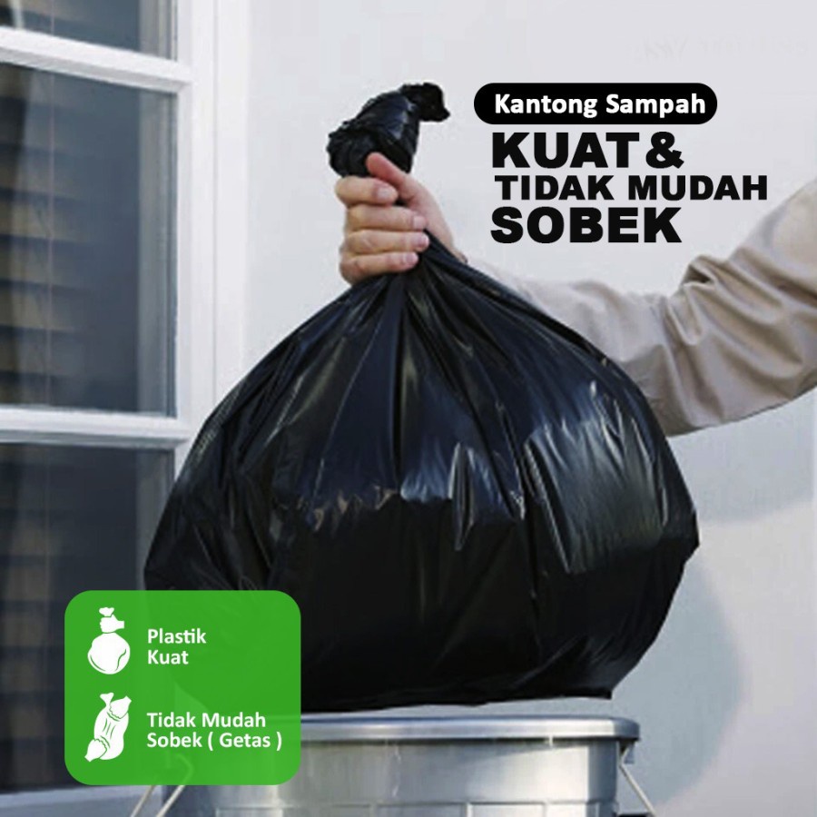 Jual KANTONG PLASTIK SAMPAH HITAM TEBAL TRASH BAG JUMBO AnTI BOCOR PACK | Shopee Indonesia