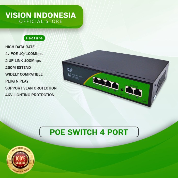 Jual Produk Terbaru Poe Switch Hub Poe 4+2 Port / Poe Switch 4 Port ...