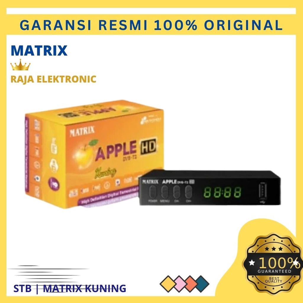 Jual Set Top Box Matrix Apple Kuning DVB T2 / STB TV Digital / Receiver TV | Shopee Indonesia