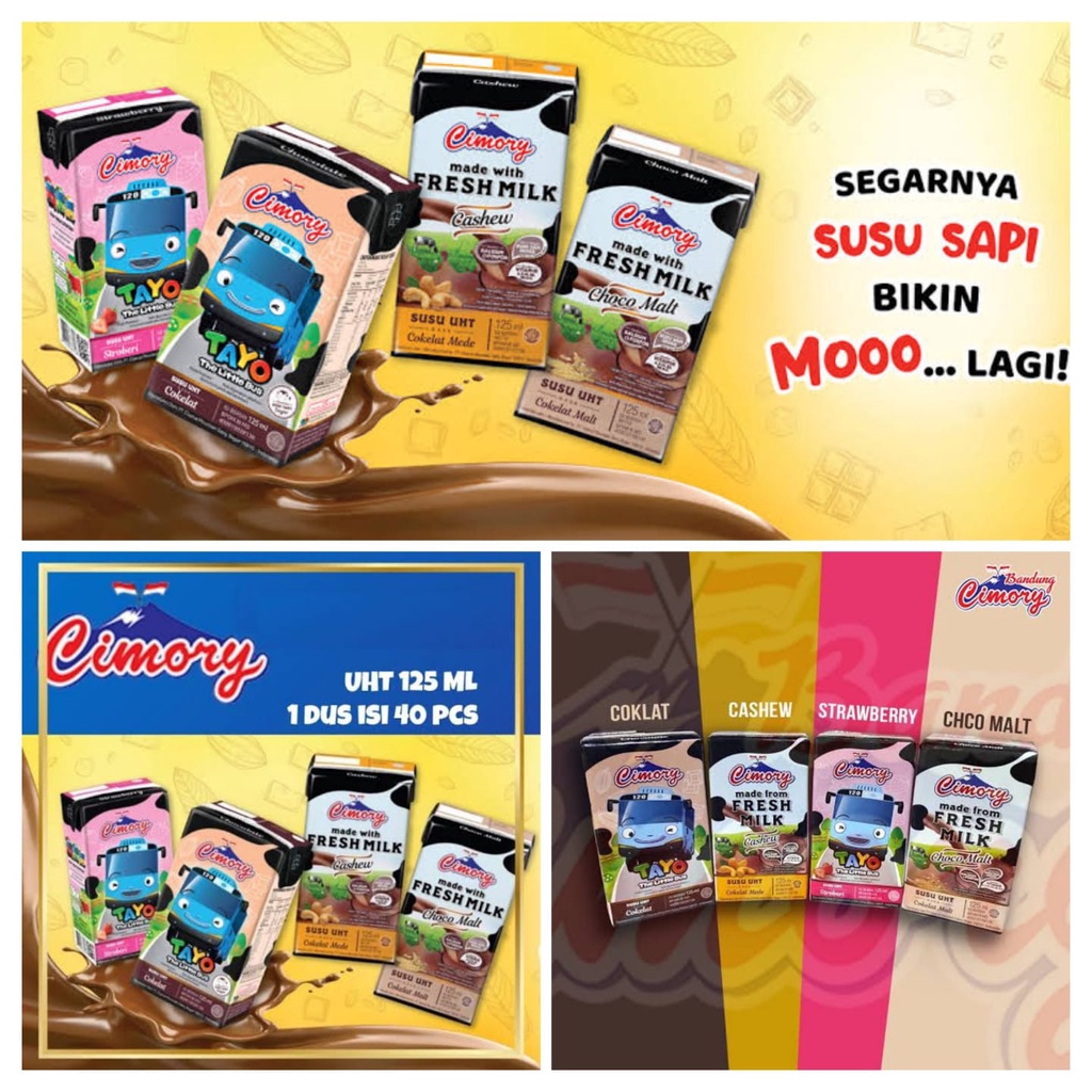 Jual PROMO Susu Cimory UHT Fresh Milk 125 ml Tayo kartonan 1 dus isi 40 ...