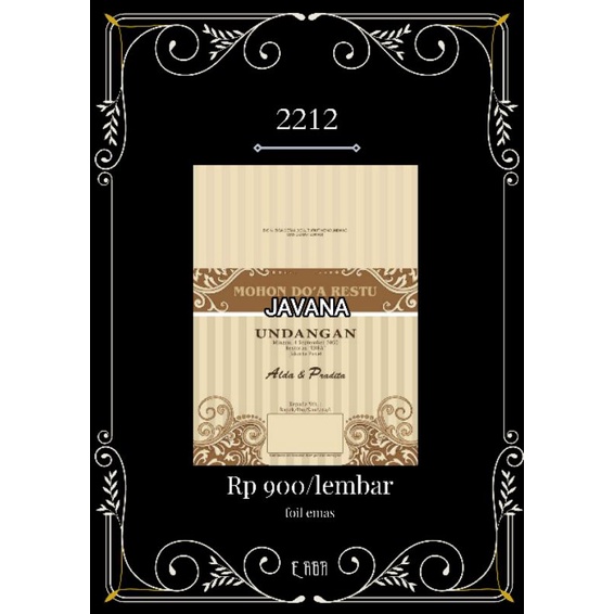 Jual ERBA 2212 UNDANGAN NIKAH MURAH BLANGKO+PLASTIK PER PACK ISI 50 PCS ...