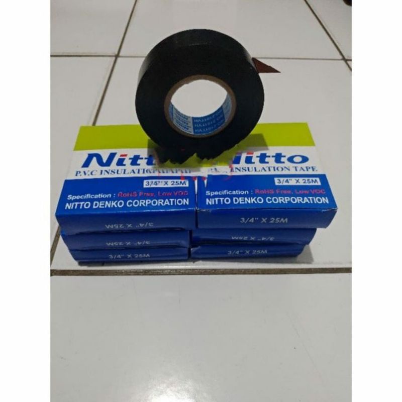 Jual ISOLASI KABEL / ISOLASI KABEL NITTO UKURAN 3/4" X25 METER | Shopee ...