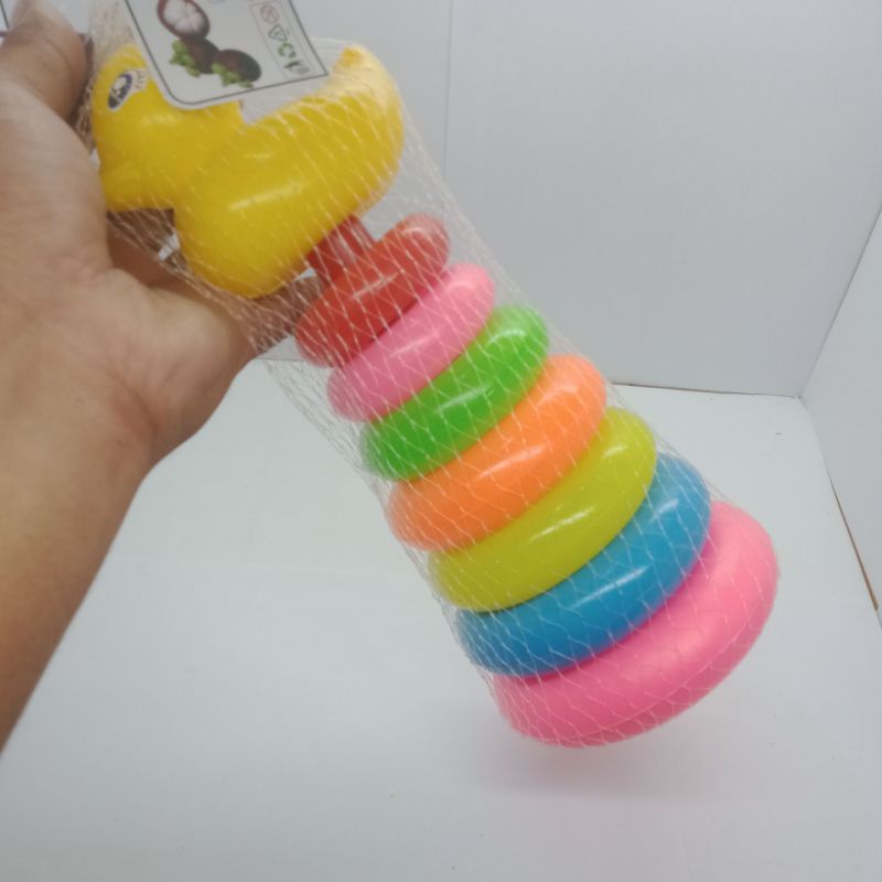 Jual Mainan bayi susun tumpuk 8 ring donat bebek / mainan anak edukasi ...