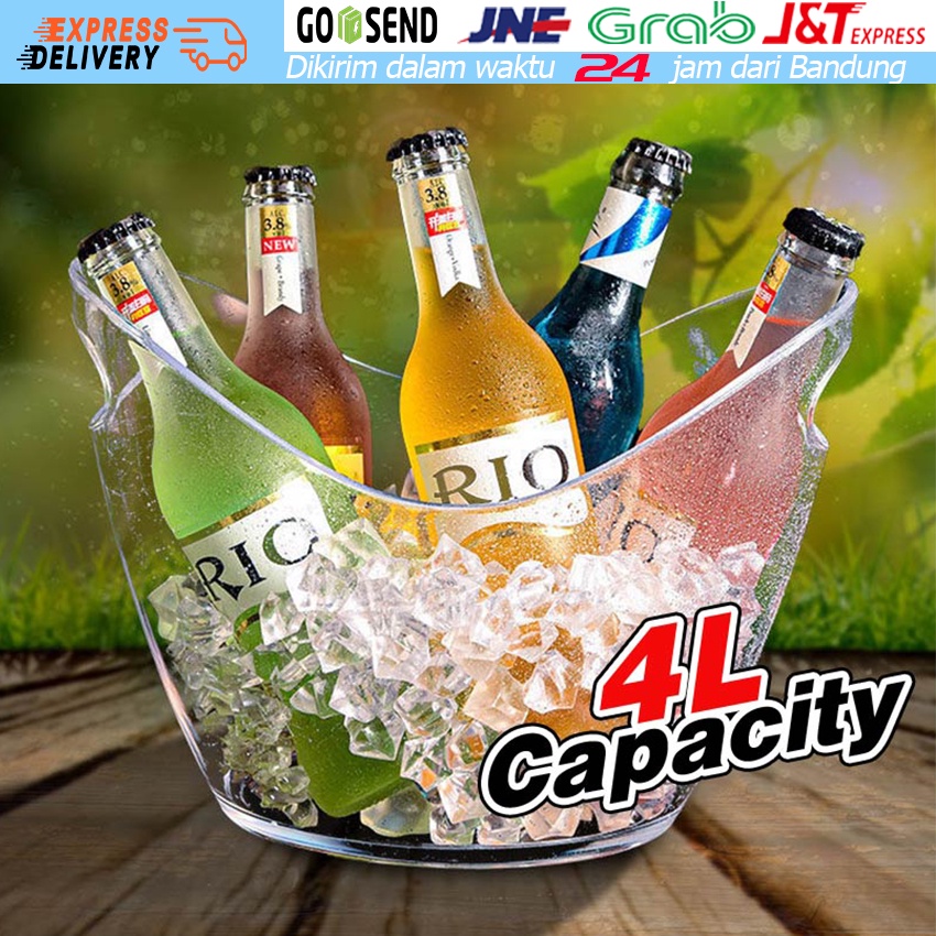 Jual Ice Bucket 4.0L Tempat Ember Es Batu Wine Bucket Acrylic Bening ...
