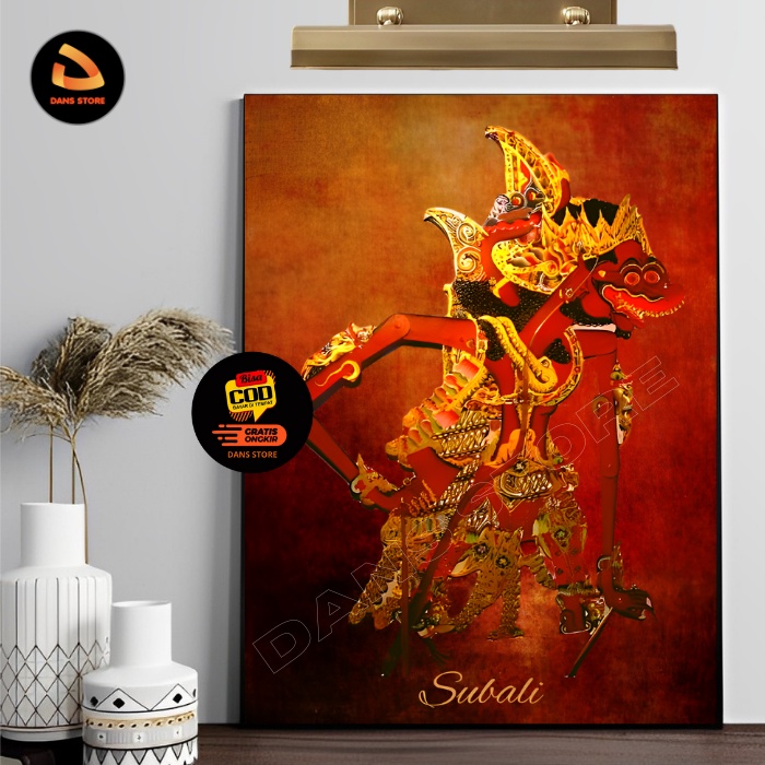 Jual Poster Wayang Kulit Subali Hiasan Dinding Bahan Art Carton dan ...