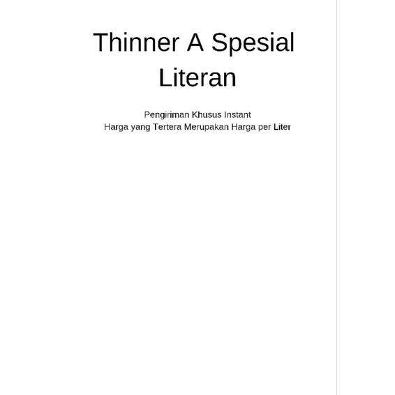 Jual Thinner Eceran Literan | Shopee Indonesia