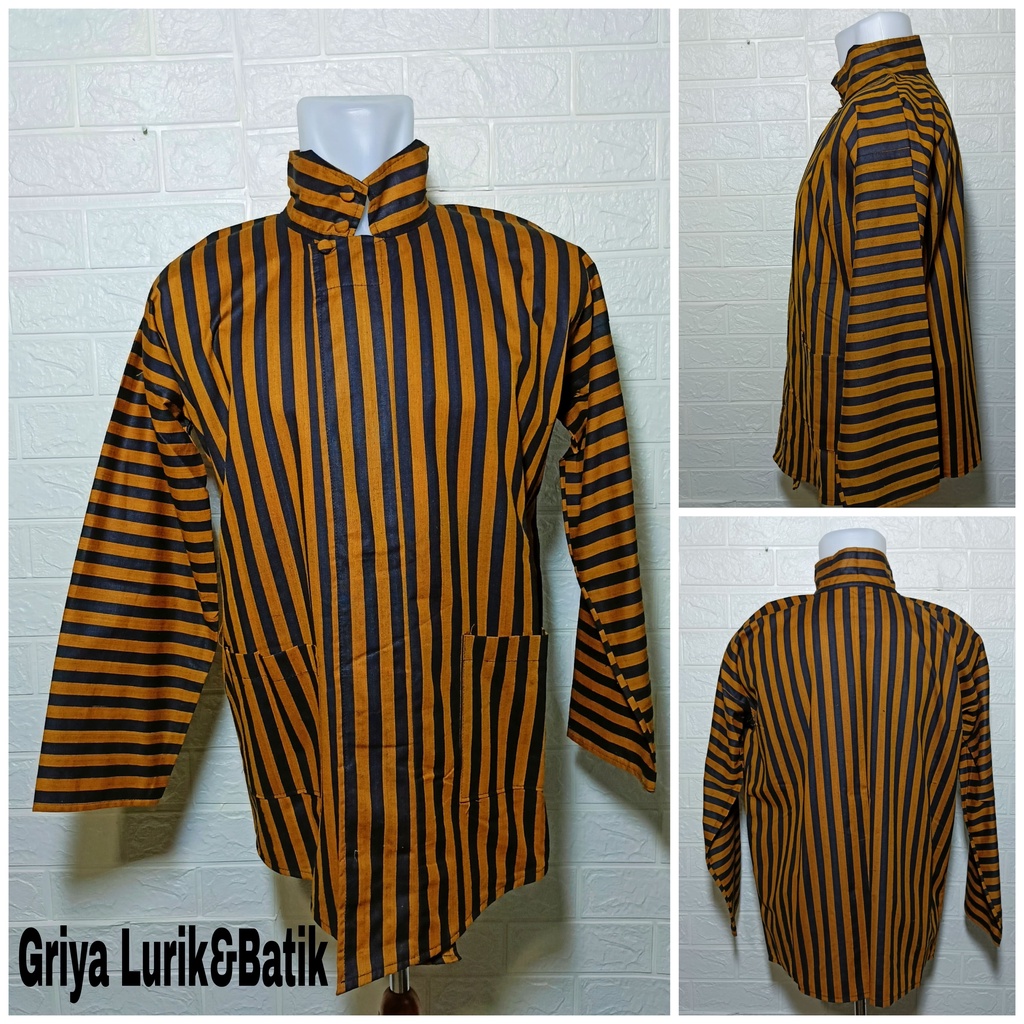 Jual Baju Lurik Surjan Alusan Bahan Katun Premis Halus pakaian Jawa Modern | Shopee Indonesia