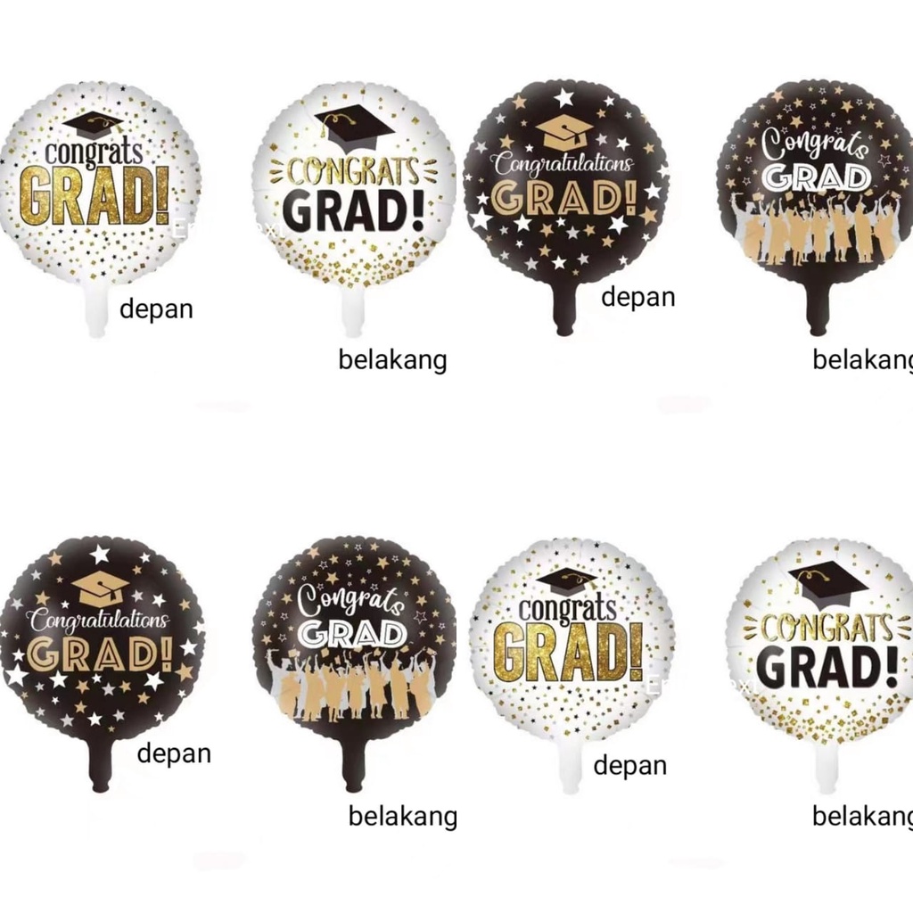 Jual Balon Foil Graduation / Wisuda Congrats Grad Double side Size 45 ...