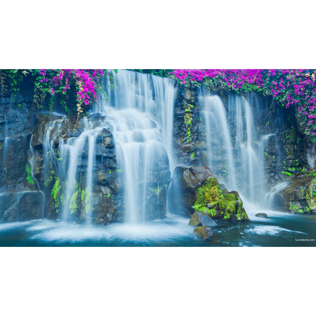 Jual Repro Digital Lukisan Gambar Foto Air Terjun Waterfall Money ...