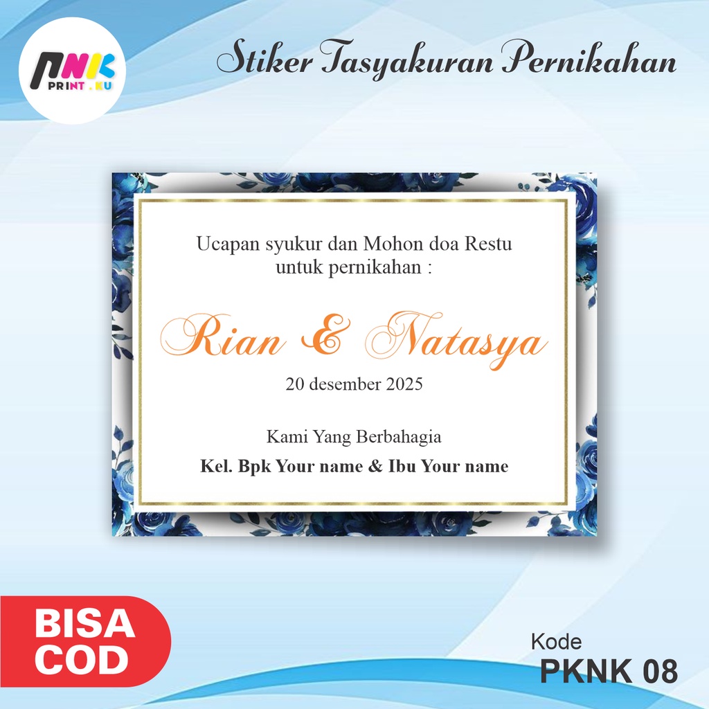Jual Stiker ucapan syukur / Kartu / Tasyakuran pernikahan / mohon doa ...