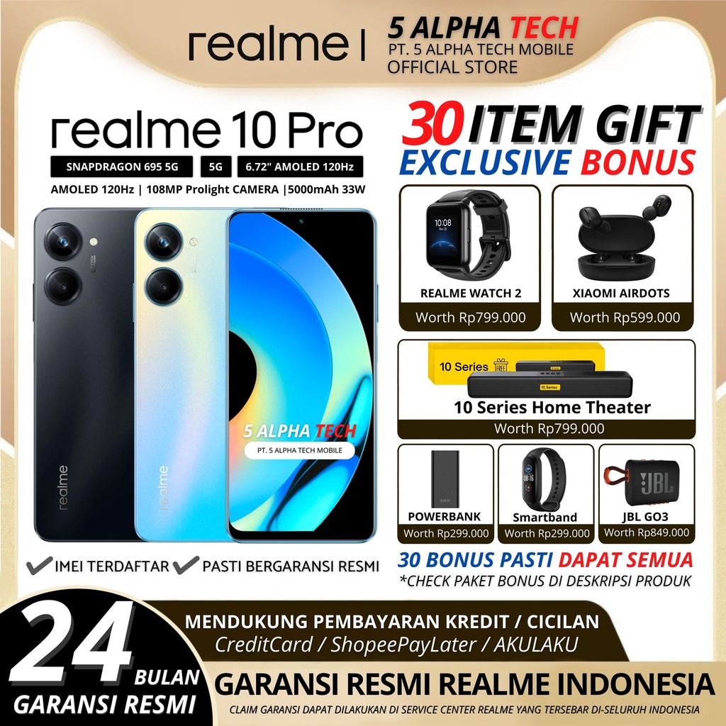 Jual REALME 10 Pro 5G 16/256GB 16/128GB ( 8GB + 8GB Extended RAM ...