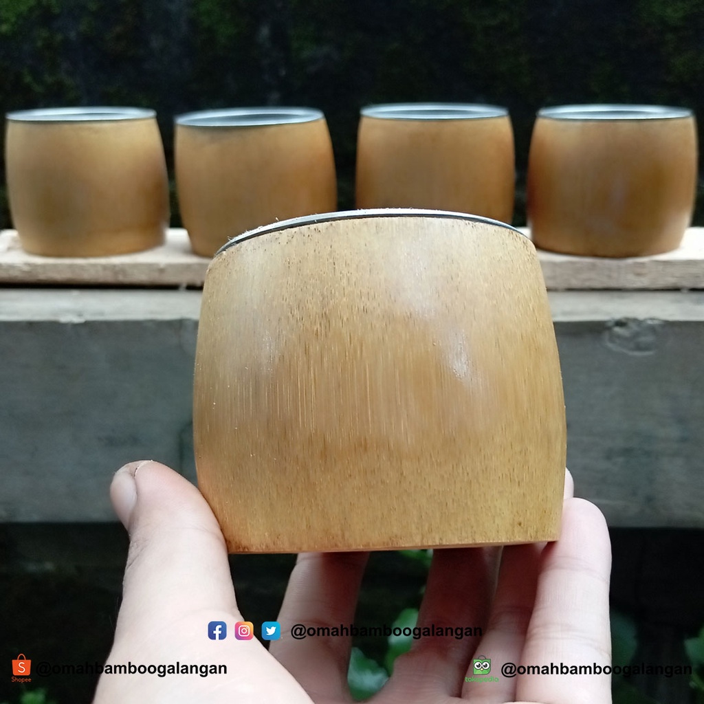 Jual Gelas Bambu MUG Stainless 150 Ml Gelas Bidding Tumbler Bamboo ...