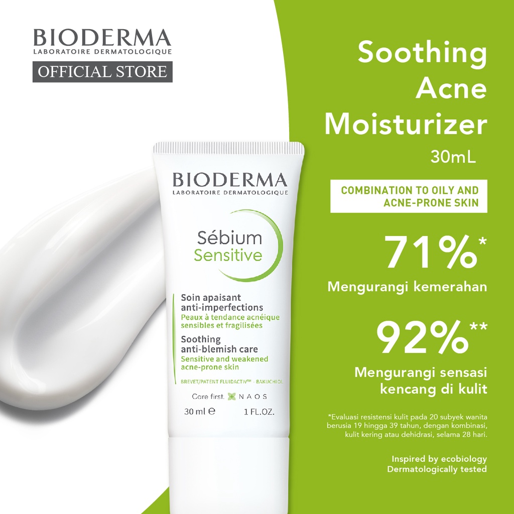 Jual Bioderma Sebium Sensitive 30 ml - Soothing Acne Moisturizer / Pelembab untuk Menenangkan ...