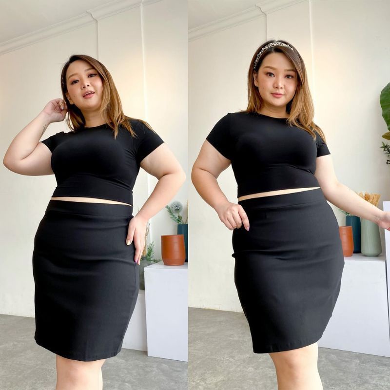 Jual Rok Span Pendek Hitam // Rok Span Pendek Jumbo XXL // Rok Span ...