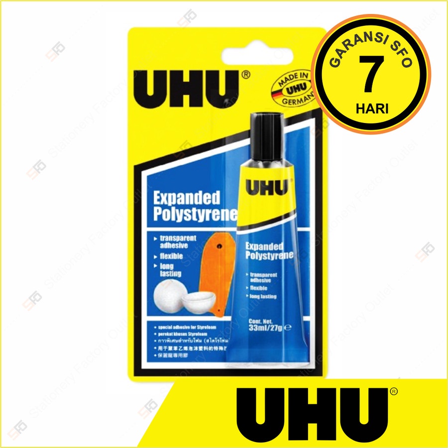 Jual Lem UHU Gabus Styrofoam 33ml - Expanded Polystyrene - SFO Semarang ...