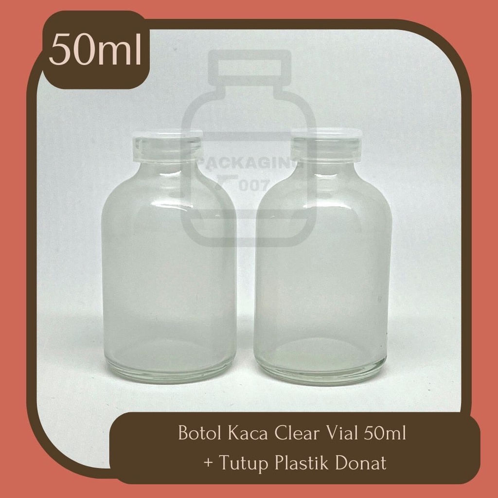 Jual Botol Kaca Vial Clear Reed Diffuser 50ml Tutup Plastik Donat ...