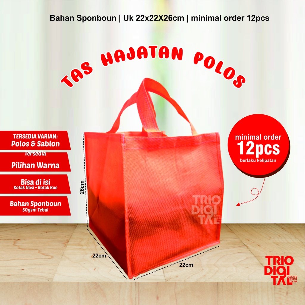 Jual Tas Hajatan Kotak Nasi | Tas Ultah | Tas Aqiqah Sponboun sablon | Shopee Indonesia