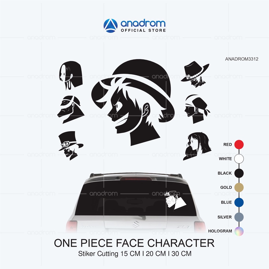 Jual Sticker One Piece Face Character I Sticker Kaca Mobil, Sepeda ...