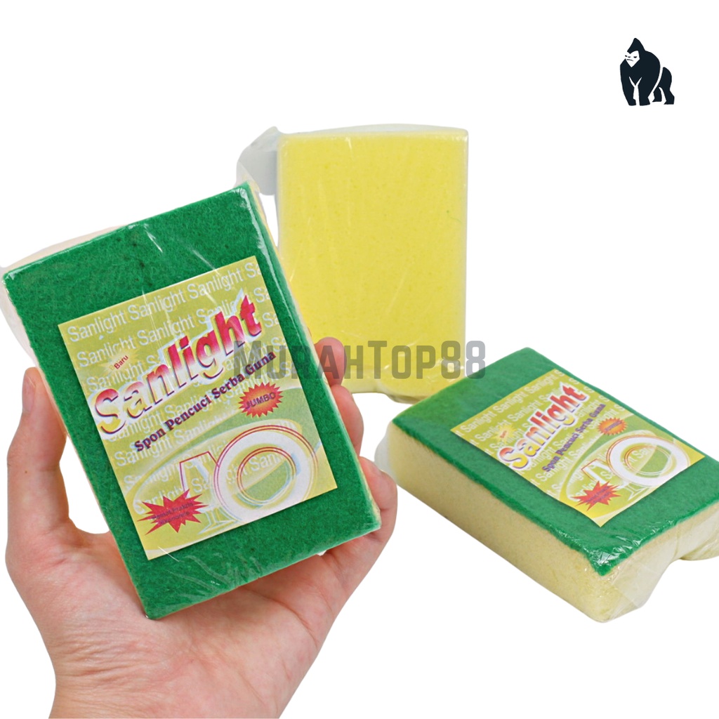 Jual Spons Busa Cuci Piring Sanlight / Sponge 2 Sisi Halus Kasar Kuning ...