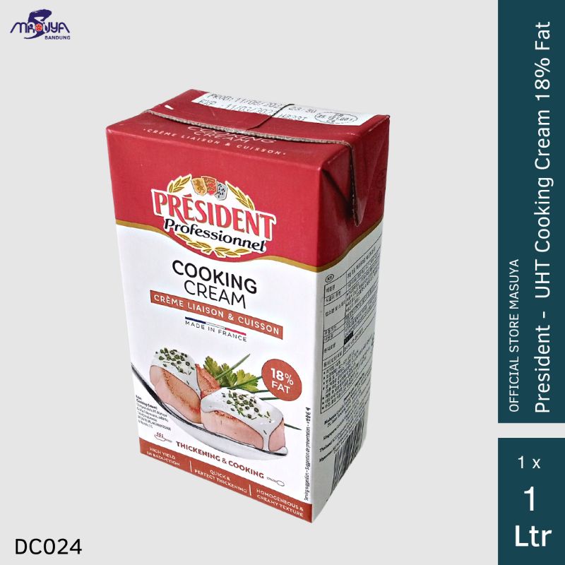 Jual PRESIDENT COOKING CREAM 1LTR (18% FAT) | Shopee Indonesia