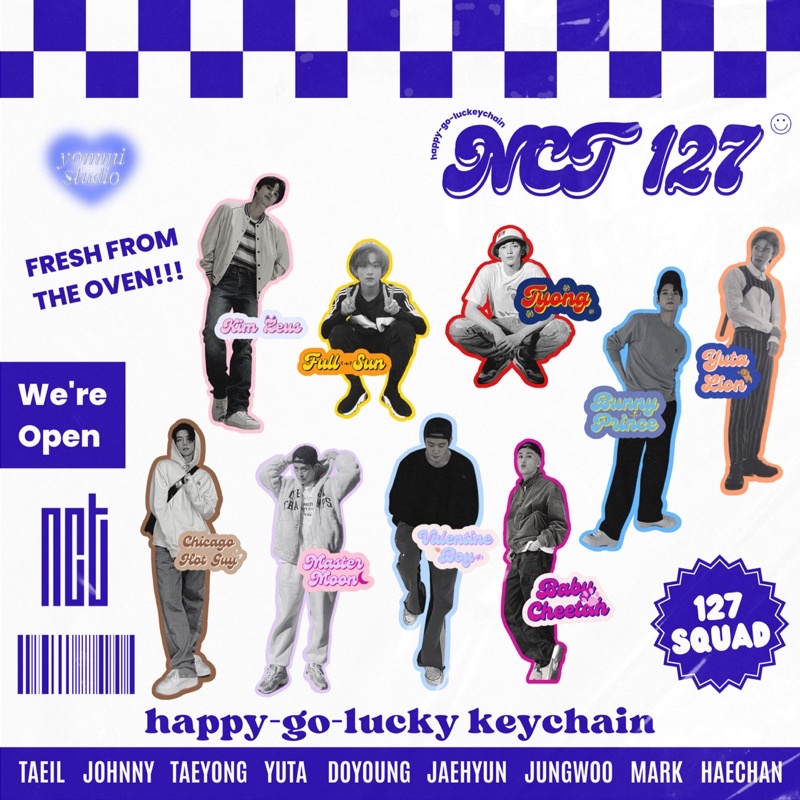 Jual Happy-Go-Lucky NCT 127 Keychain / Taeil / Johnny / Taeyong / Yuta ...