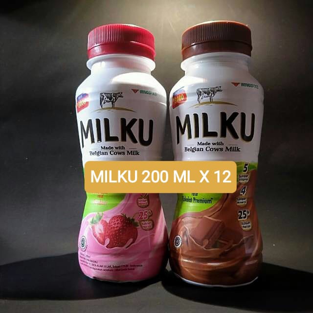 Jual MILKU SUSU UHT BOTOL 200 ML X 12 PCS | Shopee Indonesia