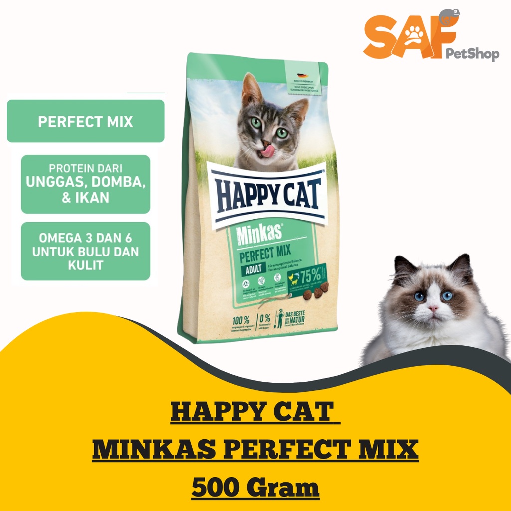 Jual HAPPY CAT MINKAS PERFECT MIX 500 GR MAKANAN KUCING DEWASA | Shopee ...
