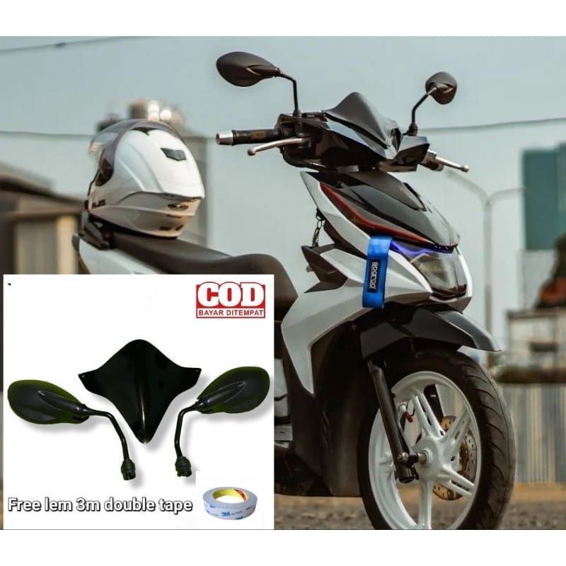 Jual visor variasi honda beat new esp plus kaca spion x1 universal pnp ...