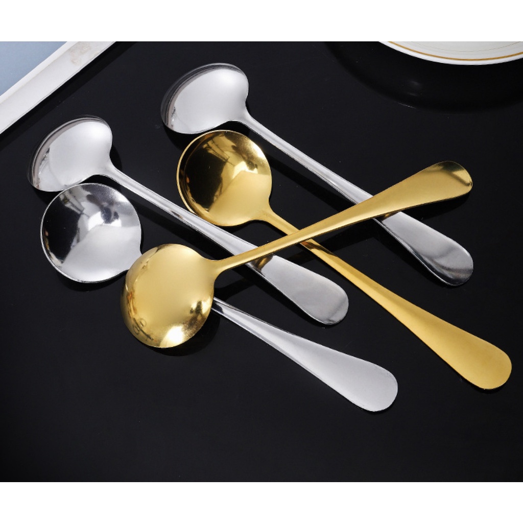 Jual BB7 - Sendok Bulat Stainless Steel Anti Karat Sendok Korea Bulat ...