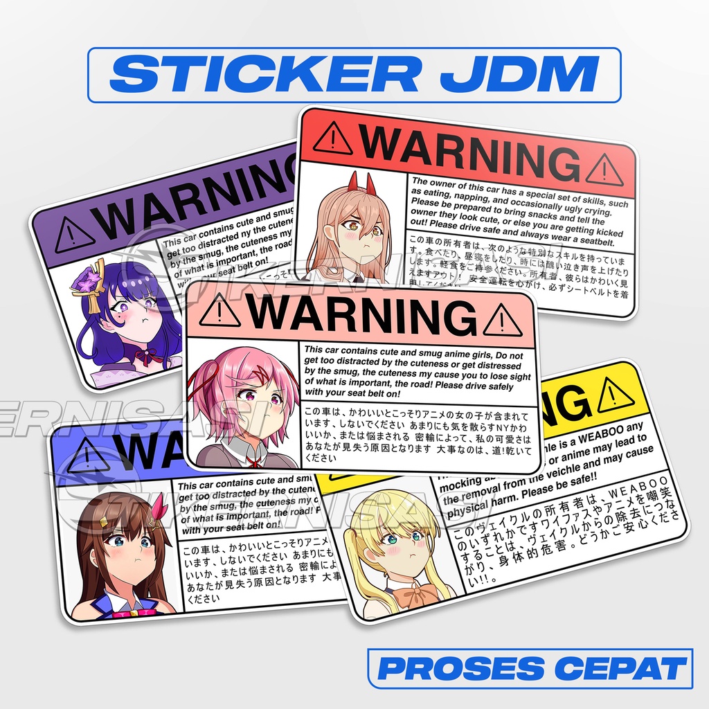 Jual Sticker Slap JDM Warning Anime Vol 4 | Shopee Indonesia