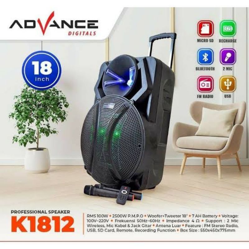 Jual Speaker Advance K1212 K1512 K1812 / speaker metting / speaker roda PORTABLE BLUETOOTH SUARA ...