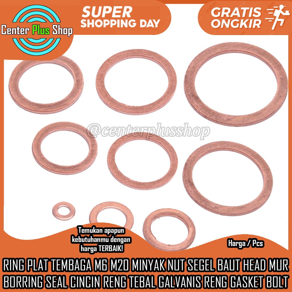 Jual RING PLAT TEMBAGA M6 M8 M10 M12 M14 M16 M18 M20 MINYAK OIL ...