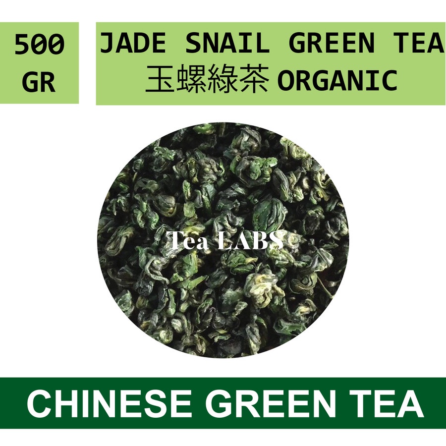 Jual Chinese Green Tea Jade Snail Organik Kiloan / Teh Hijau 500 GRAM ...