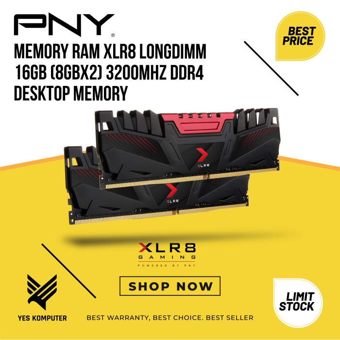 Jual Ram Pny Memory Ram Xlr8 Longdimm 16Gb Kit/32Gb Kit Ddr4 3200Mhz ...