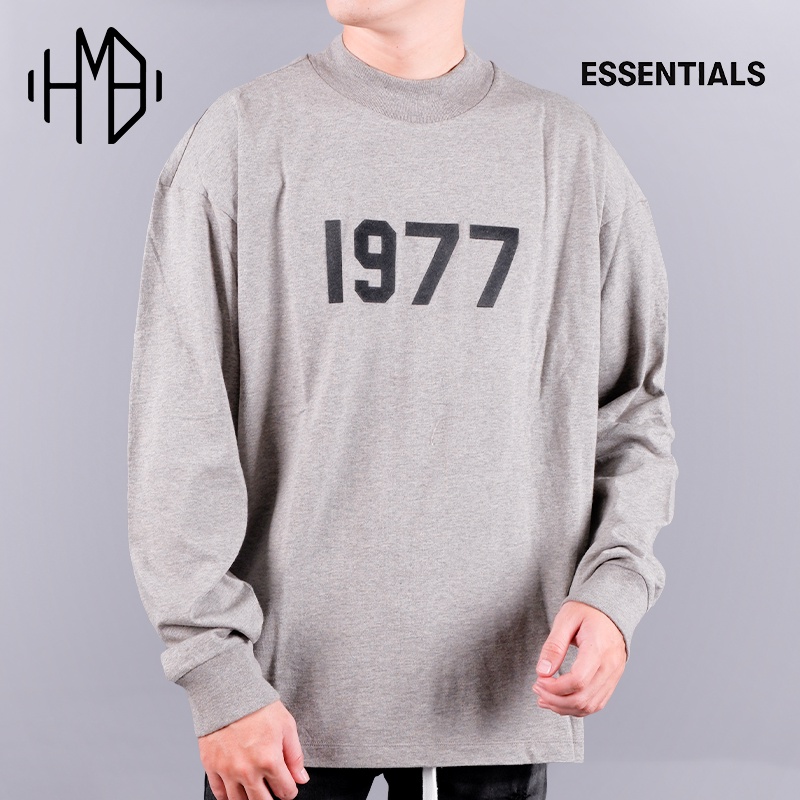 Jual Essentials SS22 Logo 1977 Long Sleeve Dark Oatmeal | Shopee Indonesia