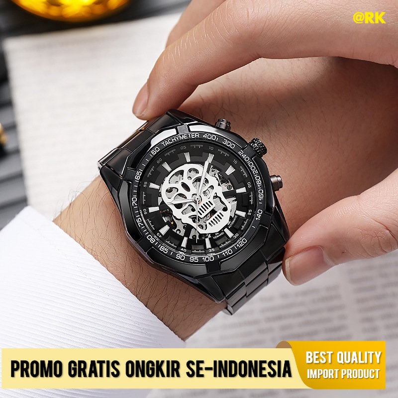 Jual Jam Tangan Dewasa Skeleton Mekanis Watch Pria Multi-fungsional ...