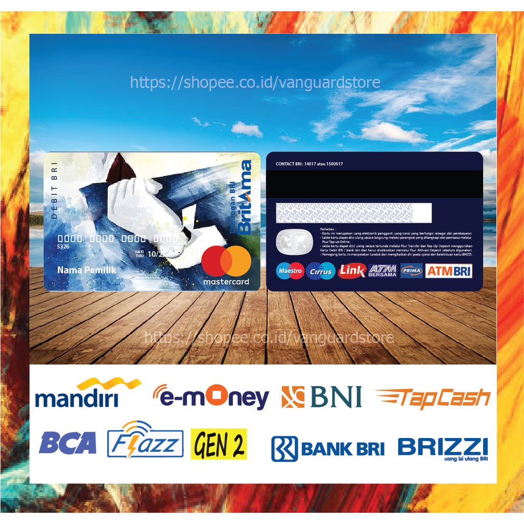 Jual KARTU E MONEY E TOLL KARTU BRITAMA MASTERCARD BLUE WHITE DEBIT ...