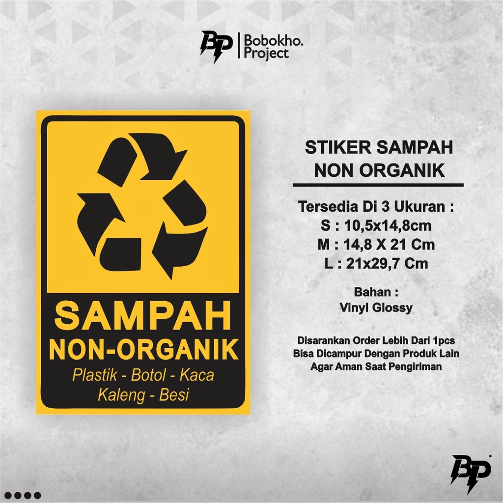 Jual Stiker sampah organik non organik / stiker limbah organik non ...