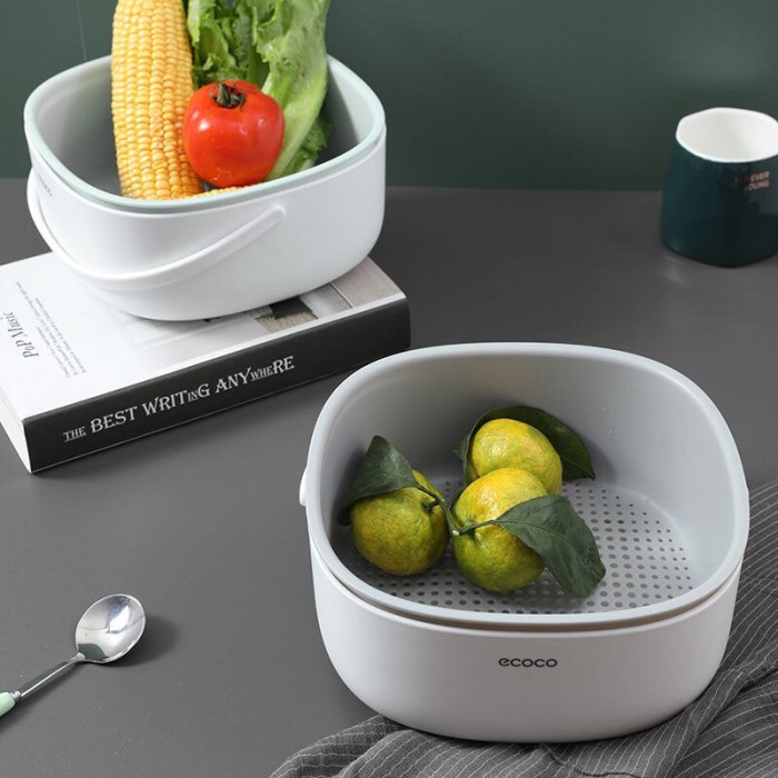 Jual Tempat Ecoco Portable Drain Basket Small - Baskom Tempat Cuci Buah ...