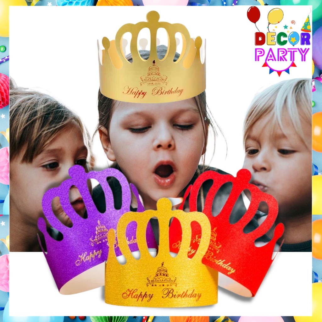Jual DP Topi Mahkota Karton Ulang Tahun Anak-anak Emas Dewasa Topi ...
